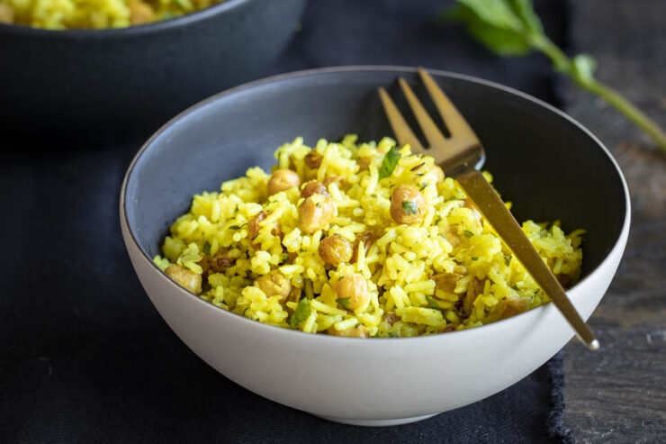 Riz basmati au curry et pois chiches au Thermomix • Yummix