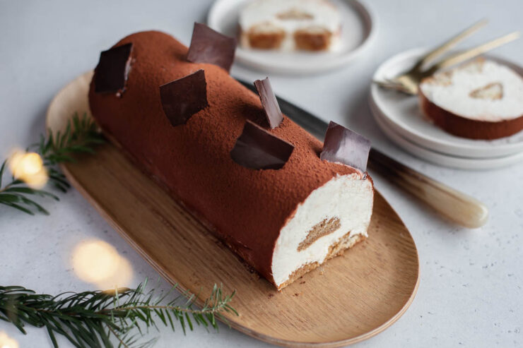 Bûche glacée tiramisù au Thermomix • Yummix